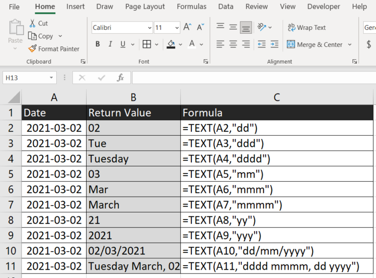 Excel Formula: Get day name from a date in Excel - Easy Simple Smart