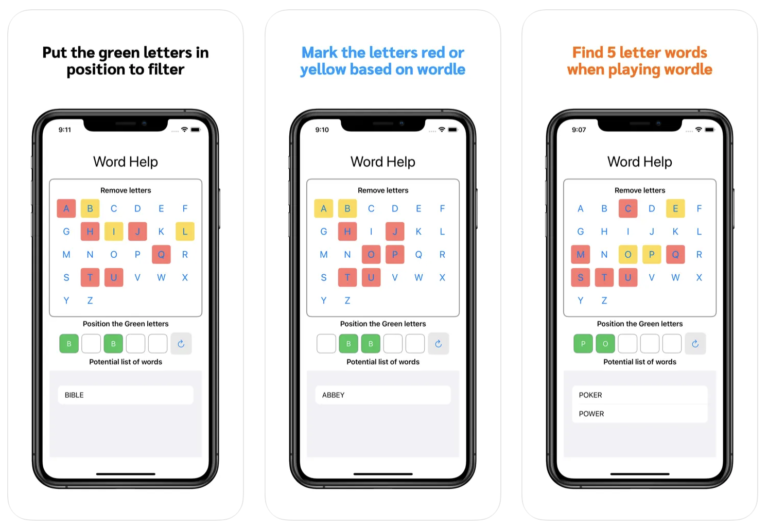 Wordle word list app